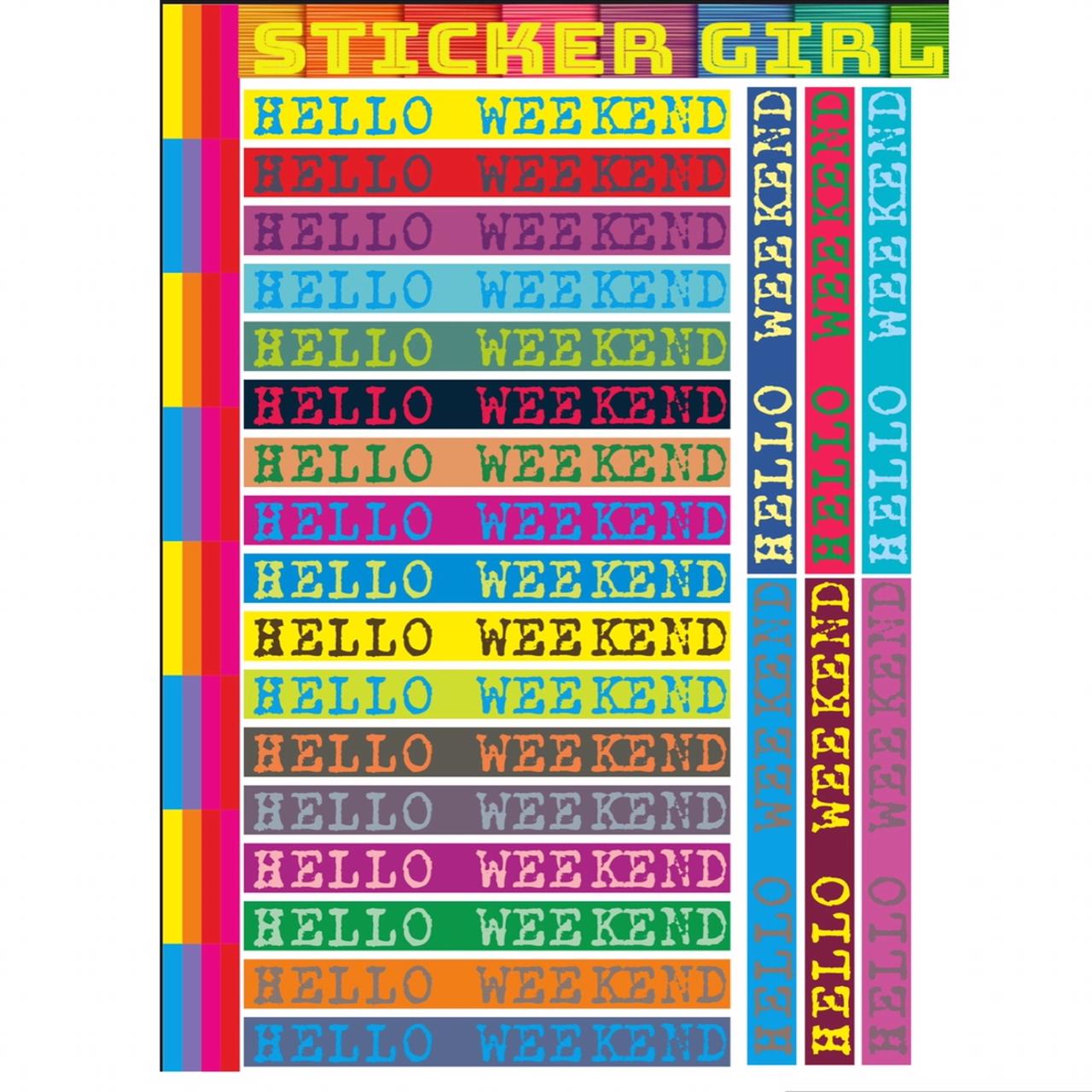 Hello Weekend Planner A4 Sheet of 23 stickers -... - Depop