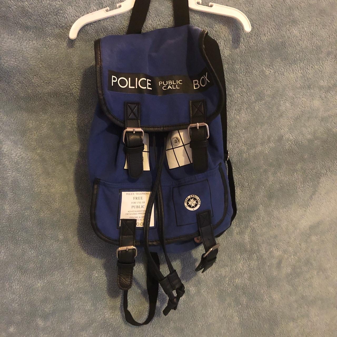 !Doctor Who TARDIS backpack! ~signs of wear: blue... - Depop