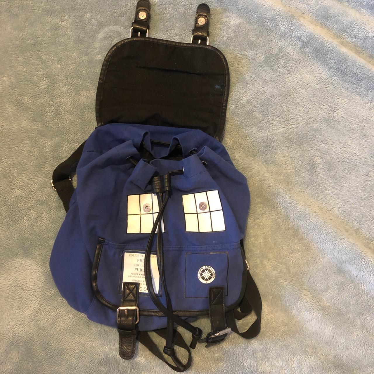 !Doctor Who TARDIS backpack! ~signs of wear: blue... - Depop