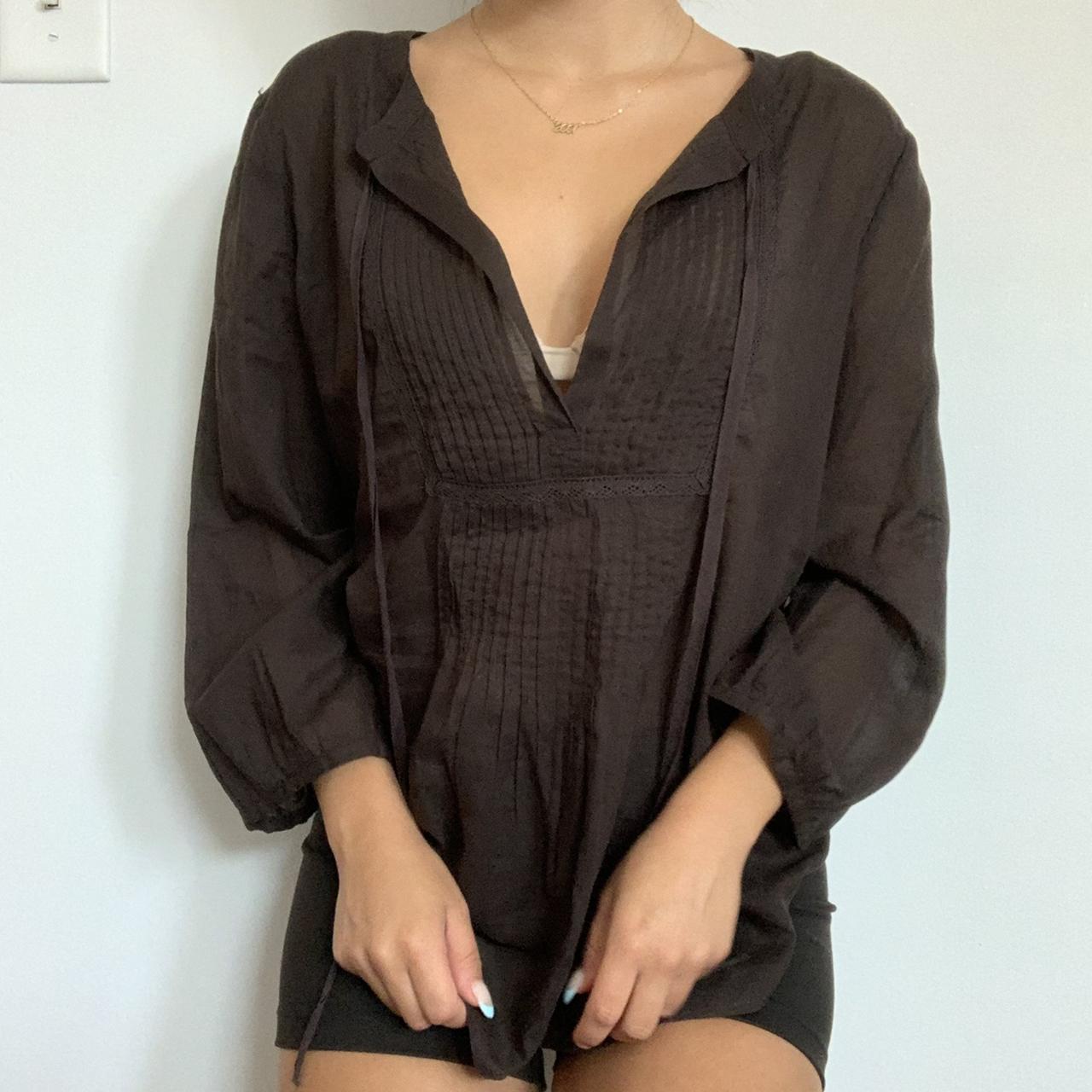 Super cute vintage sheer brown top ! Perfect for a... - Depop