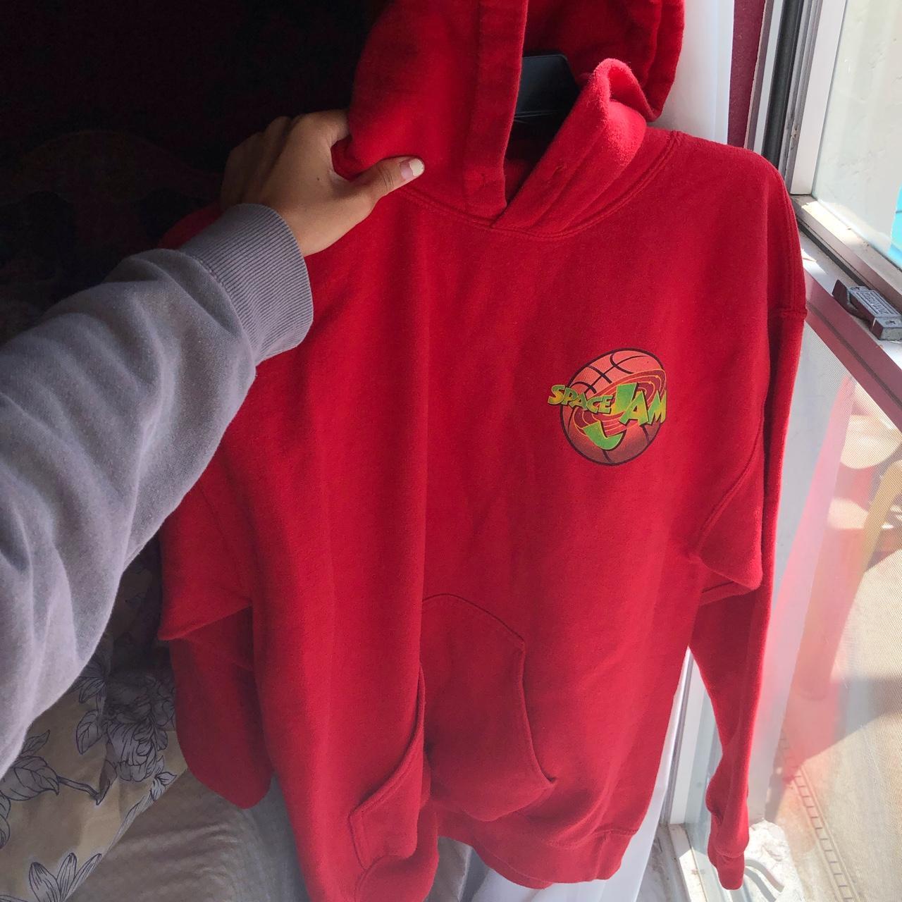 Red Space Jam hoodie! Has a cool logo on front and... | Depop