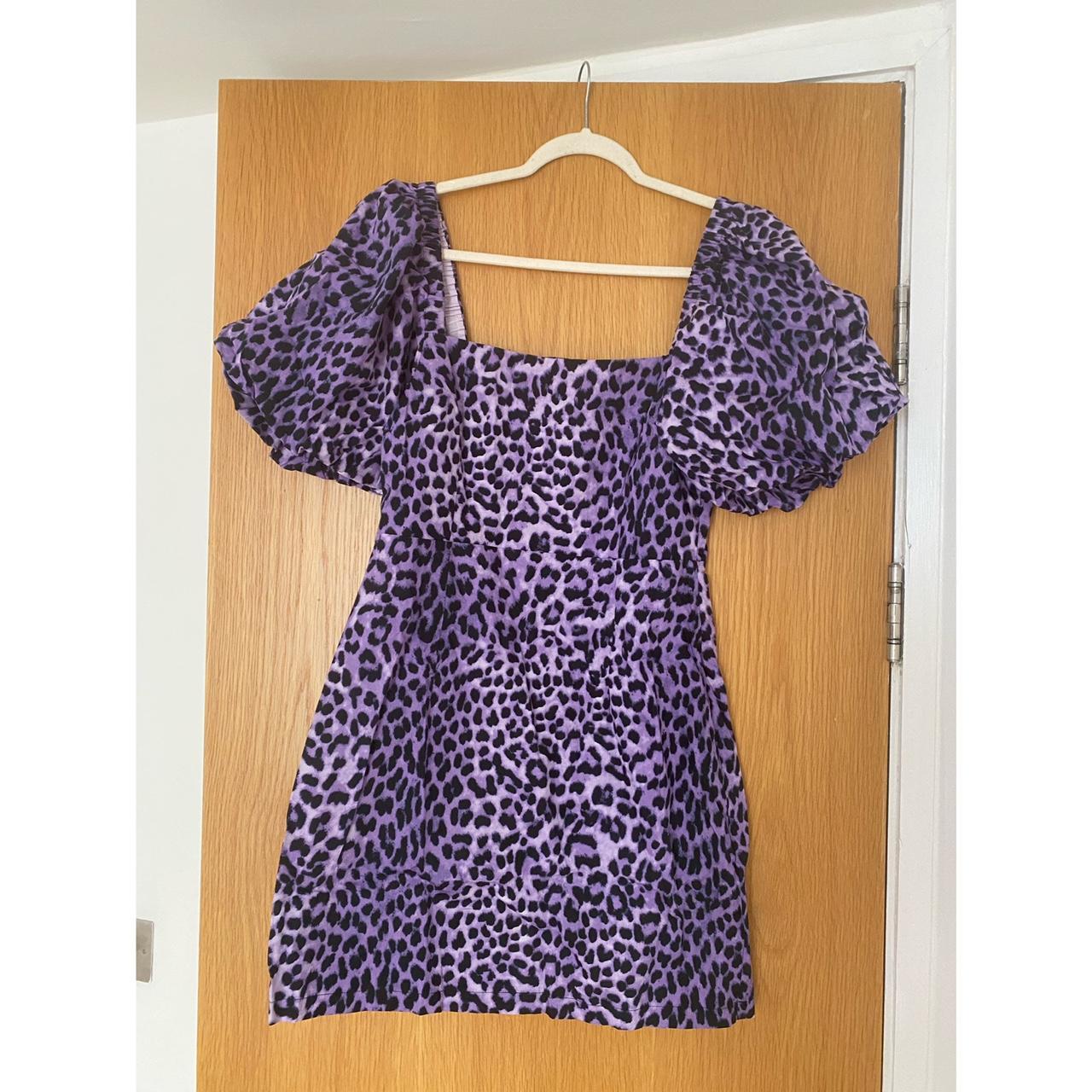 Envii Purple Leopard Print Mini Dress Brand New... - Depop