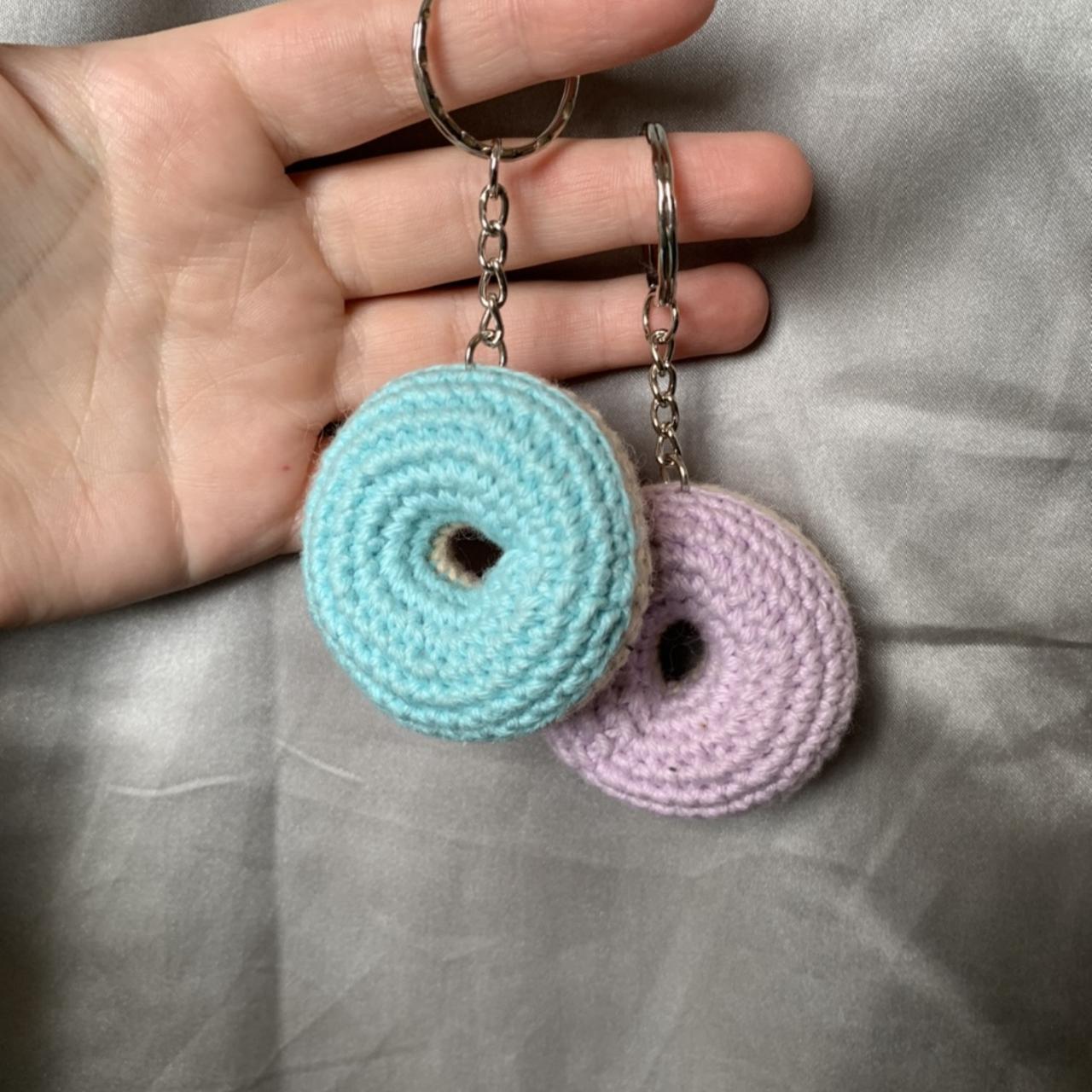 Limited edition handmade crochet donut key rings.... - Depop
