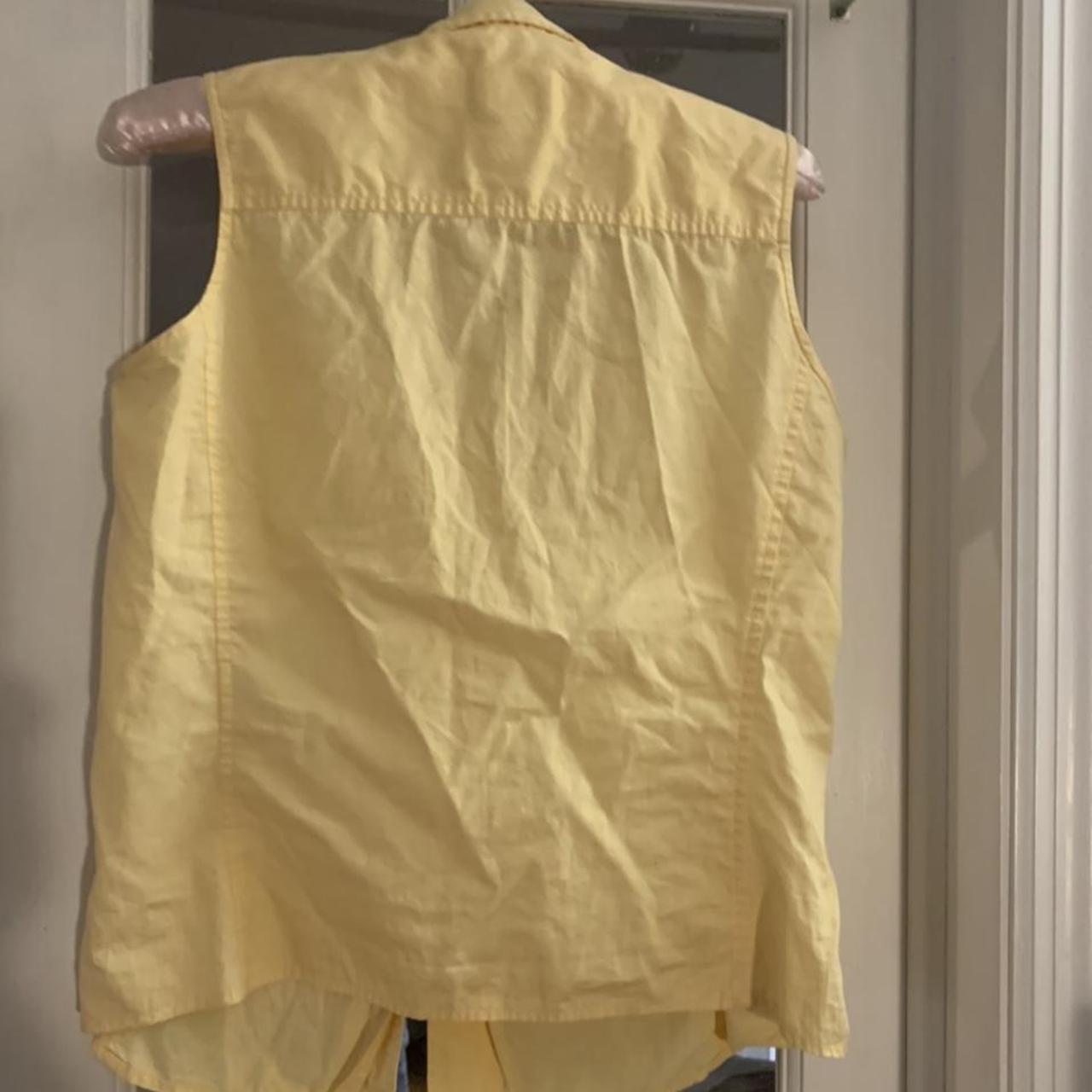 super cute light yellow button-up, very flattering... - Depop