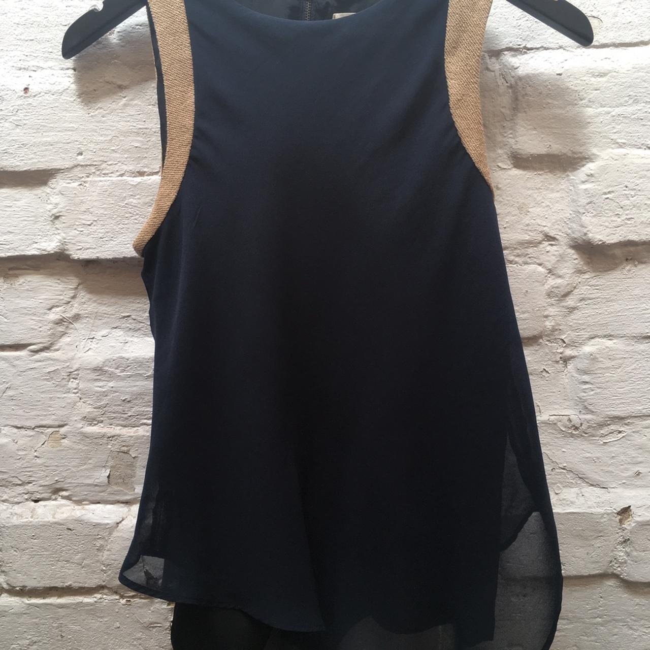 Navy transparent fabric over black satin like feel?... - Depop