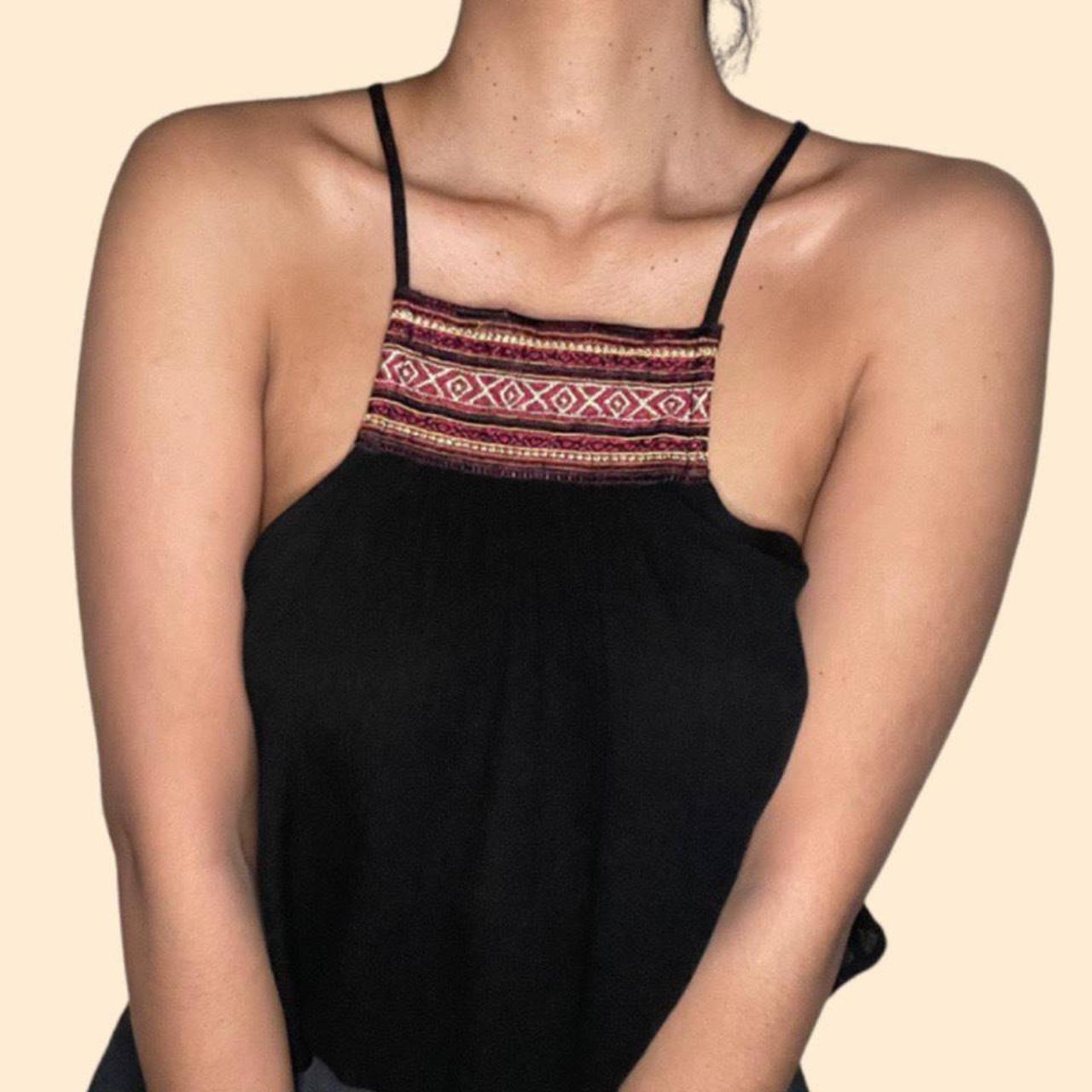 Cute cami top with embroidery design on the front!!... - Depop