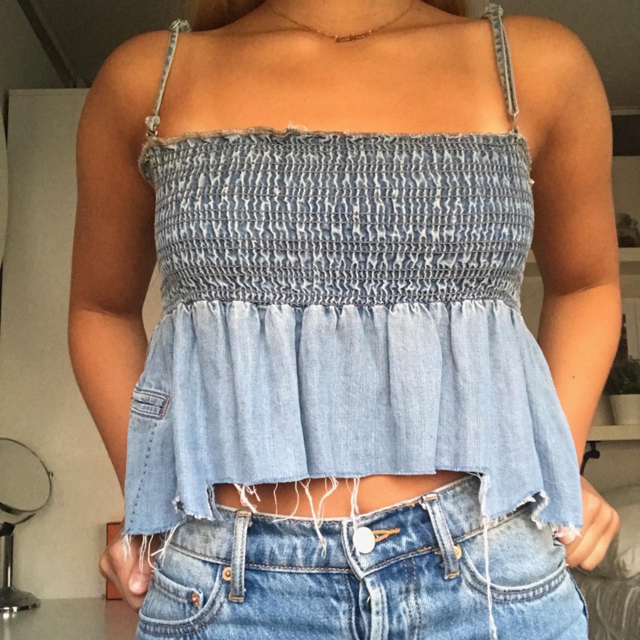 DIY Denim top💙 Best for a size small/ medium Open... - Depop