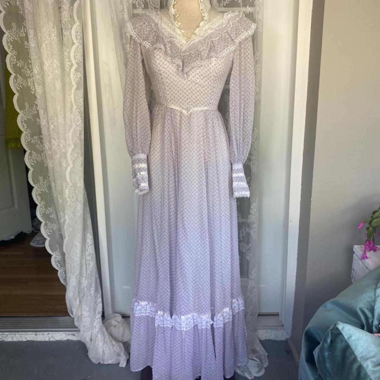 Gunne Sax Women's Purple Dress | Depop