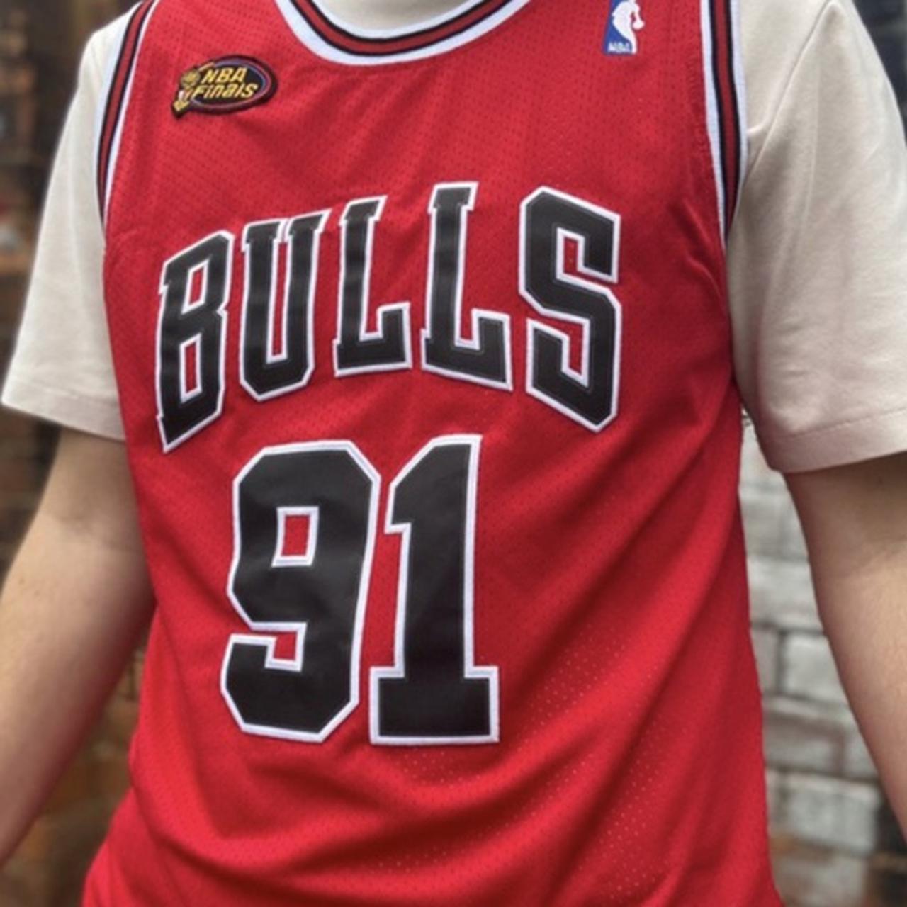 1966 Chicago Bulls Dennis Rodman NBA 1998 Finals... - Depop