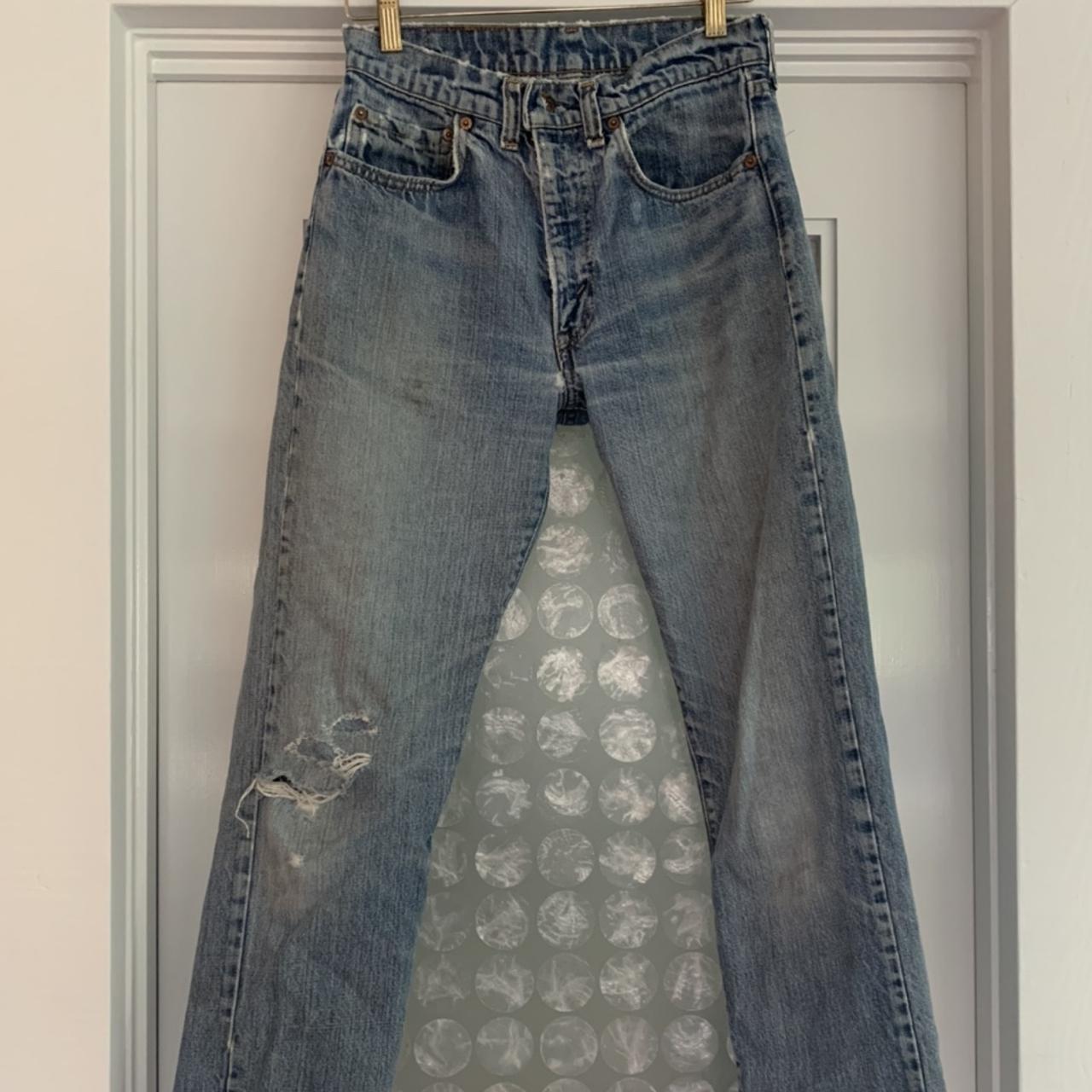 VINTAGE LEVI WOMENS JEANS perfectly distressed,... - Depop