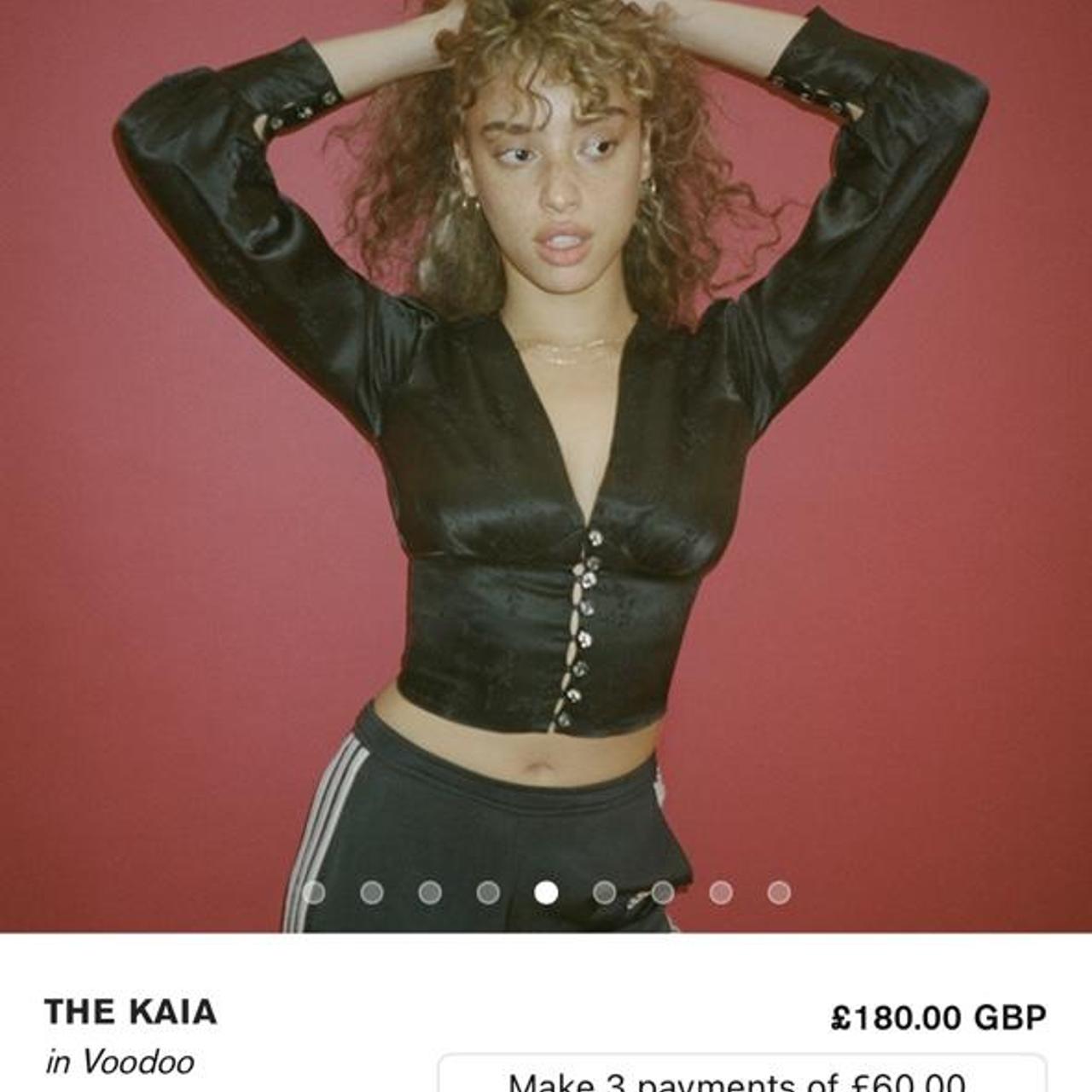 Realisation par Kaia top in Voodoo 100% silk button... - Depop