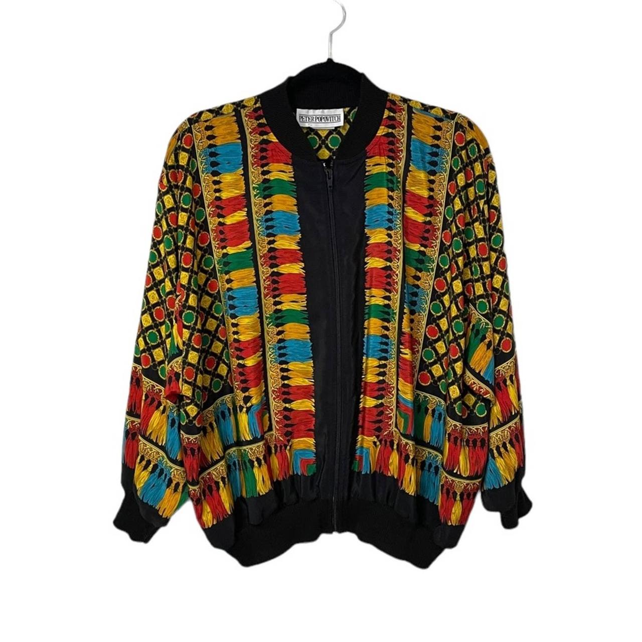 Peter Popovich Gold Yellow Blue Patterned... - Depop