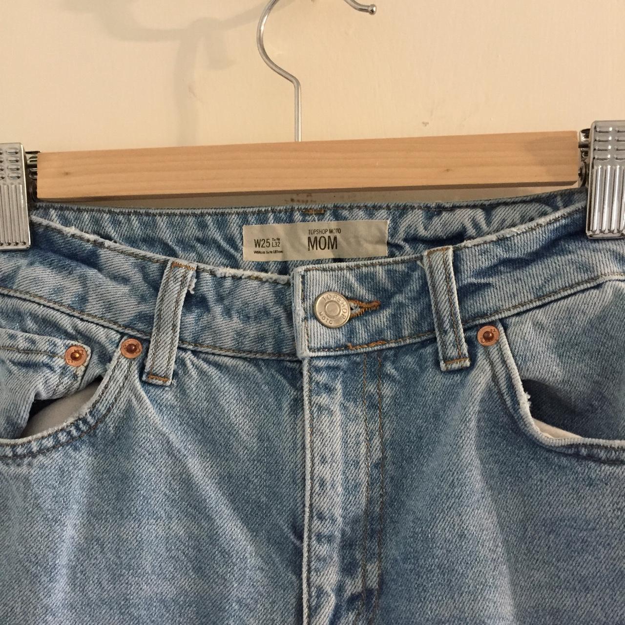 Topshop Light Wash Mom Jeans W 25 L 32 Worn But Depop