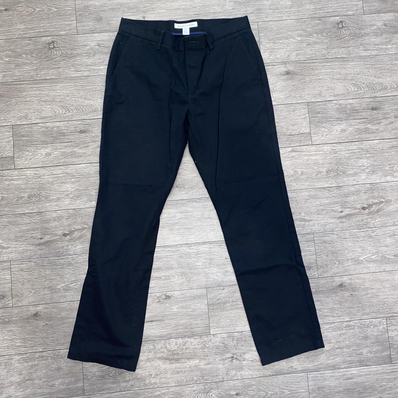 Men’s Amazon Essential Black Khaki Pants Size 33 x... - Depop