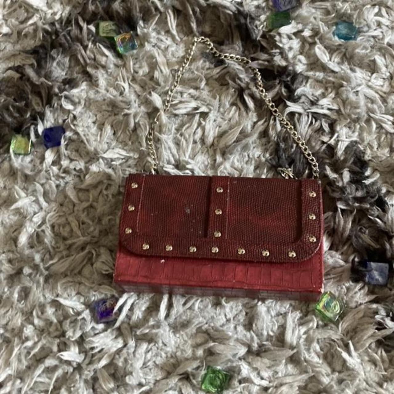 small red faux snake /alligator skin box purse♥️... - Depop