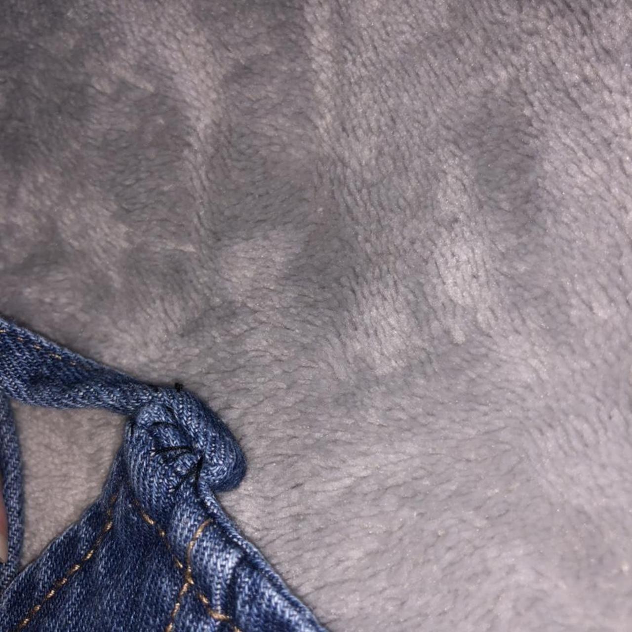 Denim strappy zip mini dress from Boohoo🐝 size 10🦋... - Depop