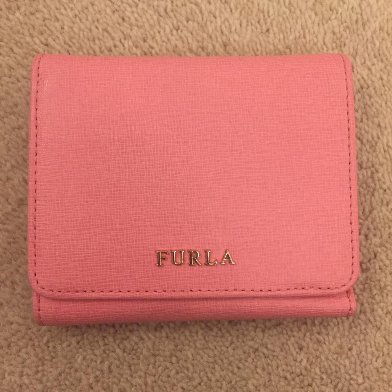 Furla pink trifold wallet purse, in excellent... - Depop