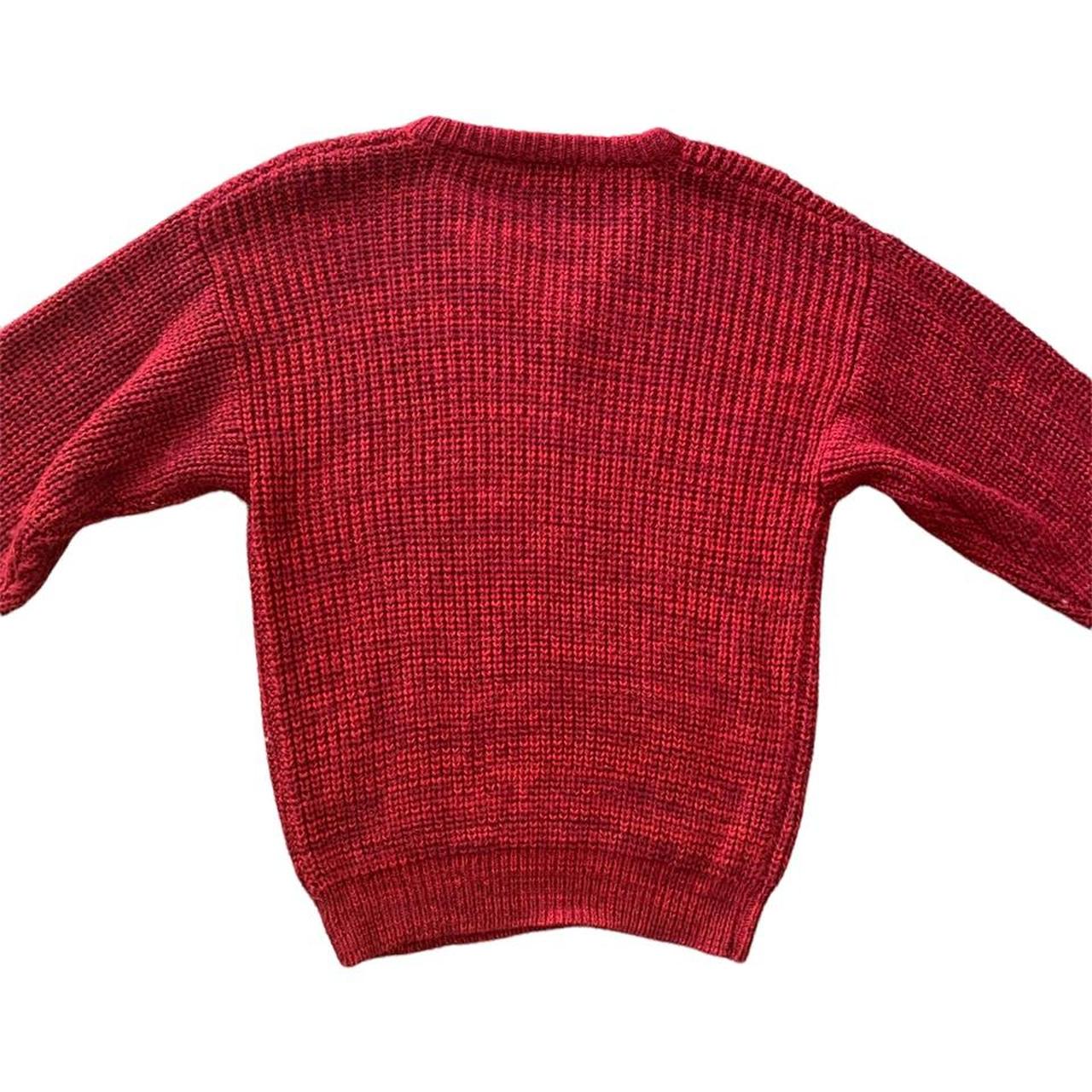 90s style oversized red v-neck sweater! •brand:... - Depop