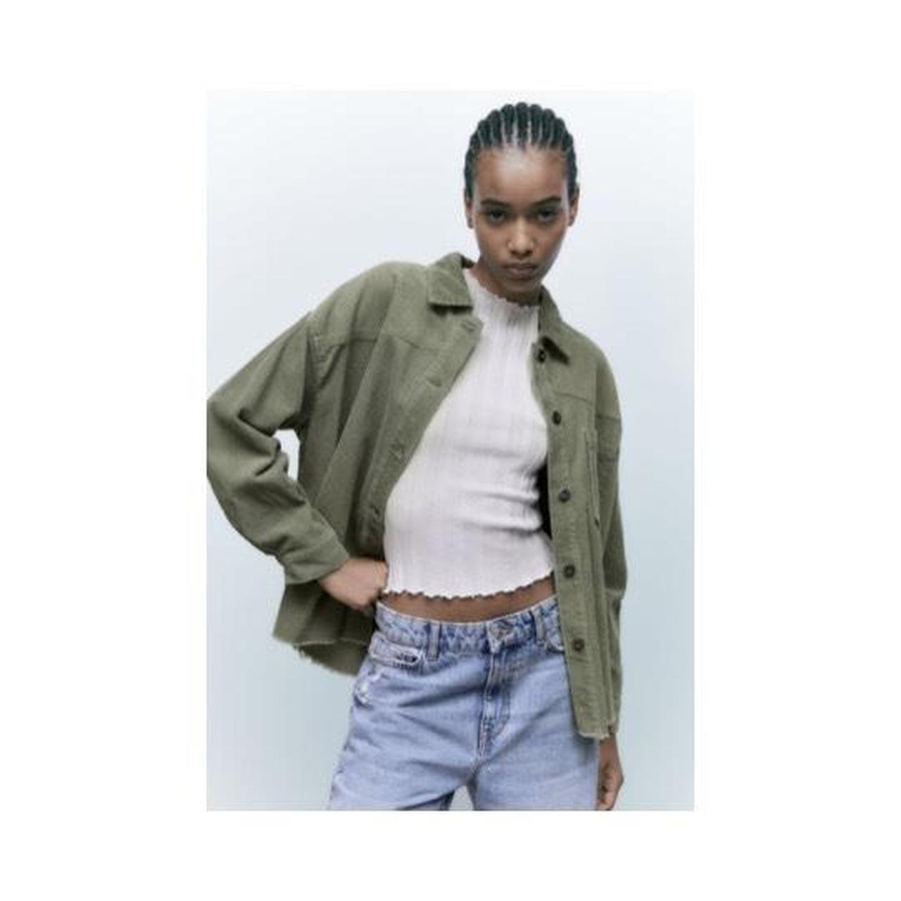 ZARA | Corduroy Shacket • Green Corduroy Overshirt... - Depop