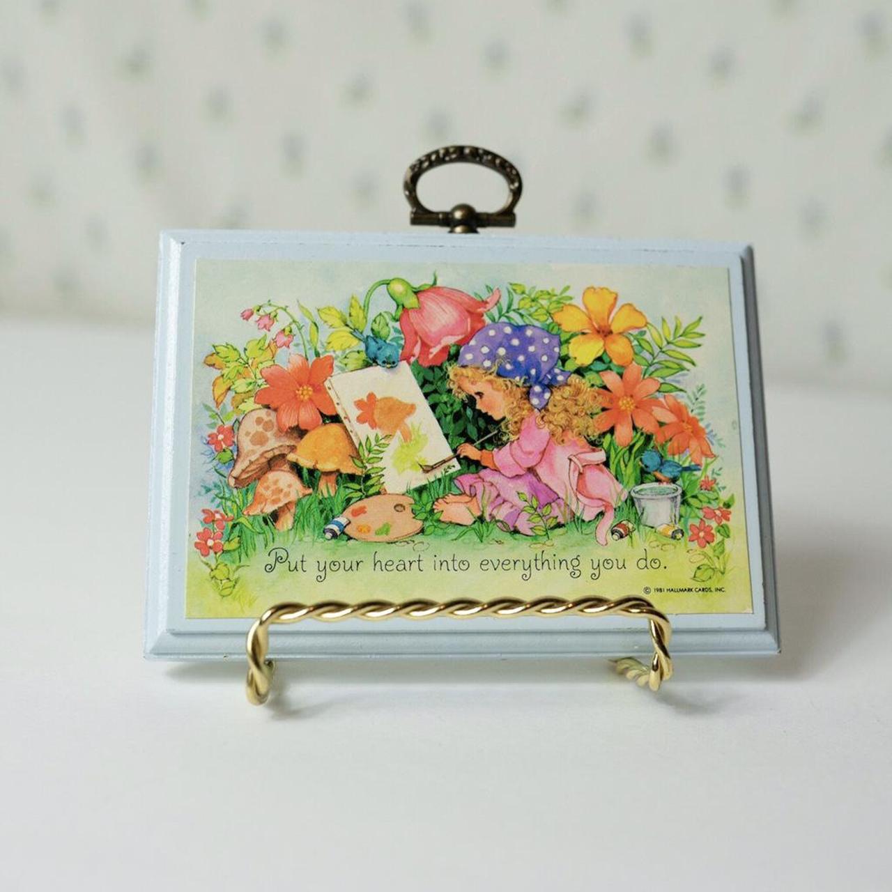 Vintage 80s HALLMARK CARDS Inspirational Wooden Wall... - Depop