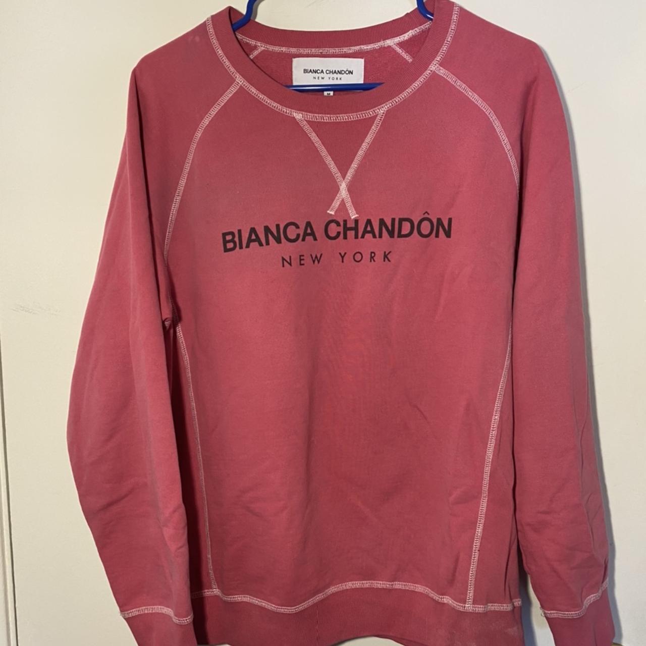 Salmon Bianca Chandon cropped crew neck. Size M,... - Depop