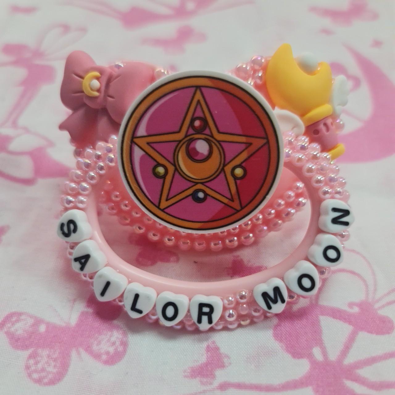 💖Pink Sailor Moon Themed Pacifier💖 Hand decorated by... - Depop