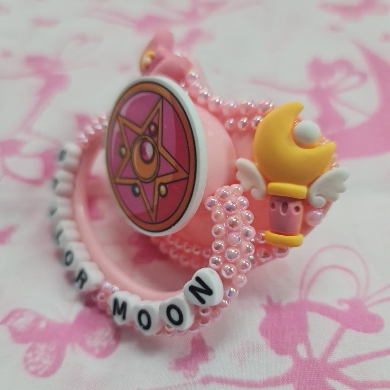 💖Pink Sailor Moon Themed Pacifier💖 Hand decorated by... - Depop