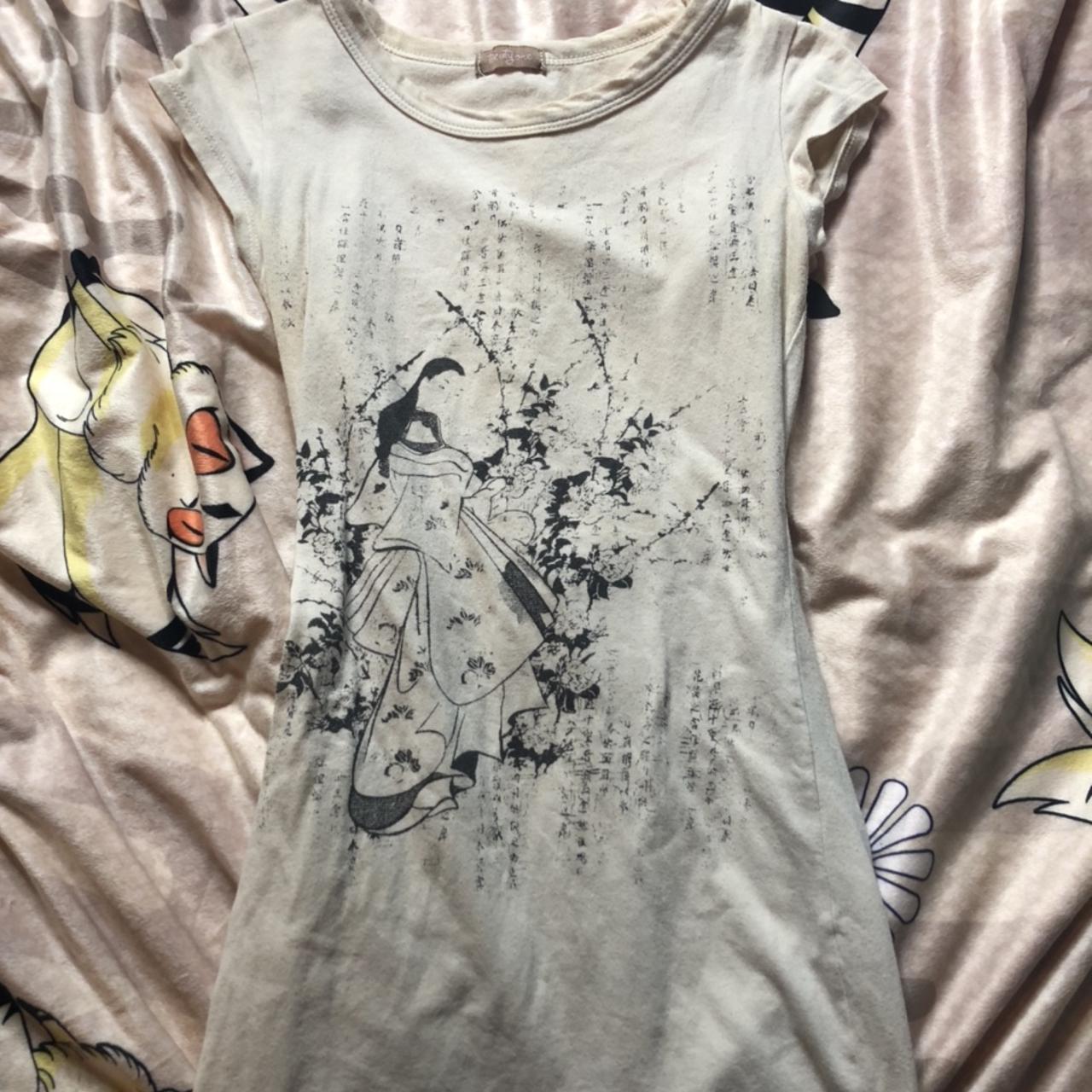 Y2K Japanese lady graphic tshirt. Soft and on the... - Depop