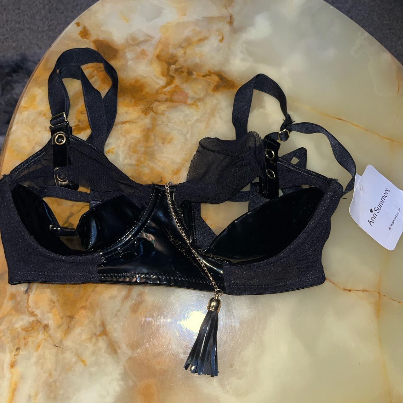 Ann Summers Womens Black And Purple Bra Depop
