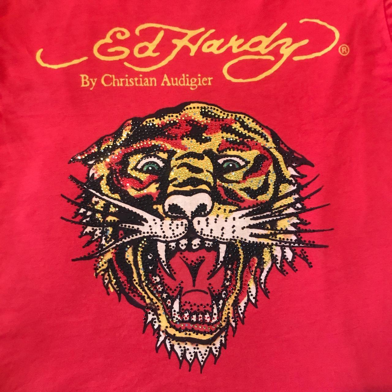 Vintage Ed Hardy rhinestone t-shirt -really cool Ed... - Depop