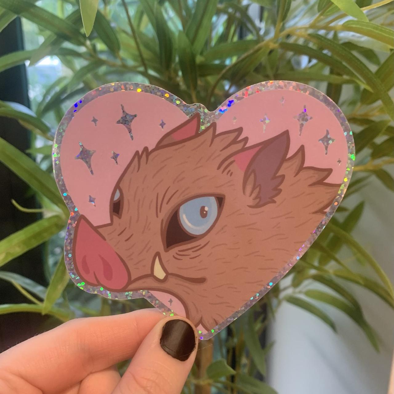 Inosuke glittery sticker, designed by myself!! Very... - Depop