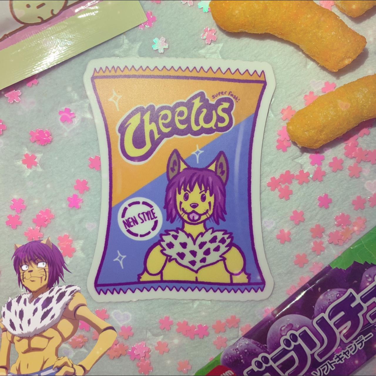 Hunter x Hunter cheetu Cheetos vinyl sticker, super... - Depop