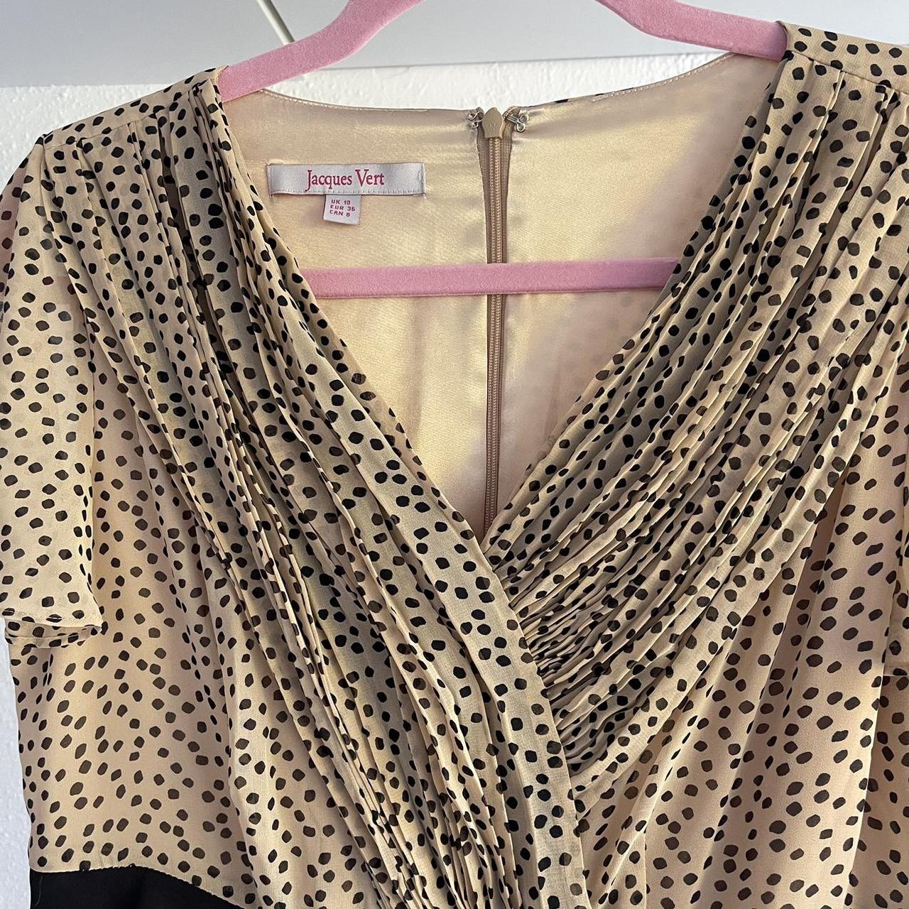 Jacques Vert Women's Black and Brown Dress | Depop