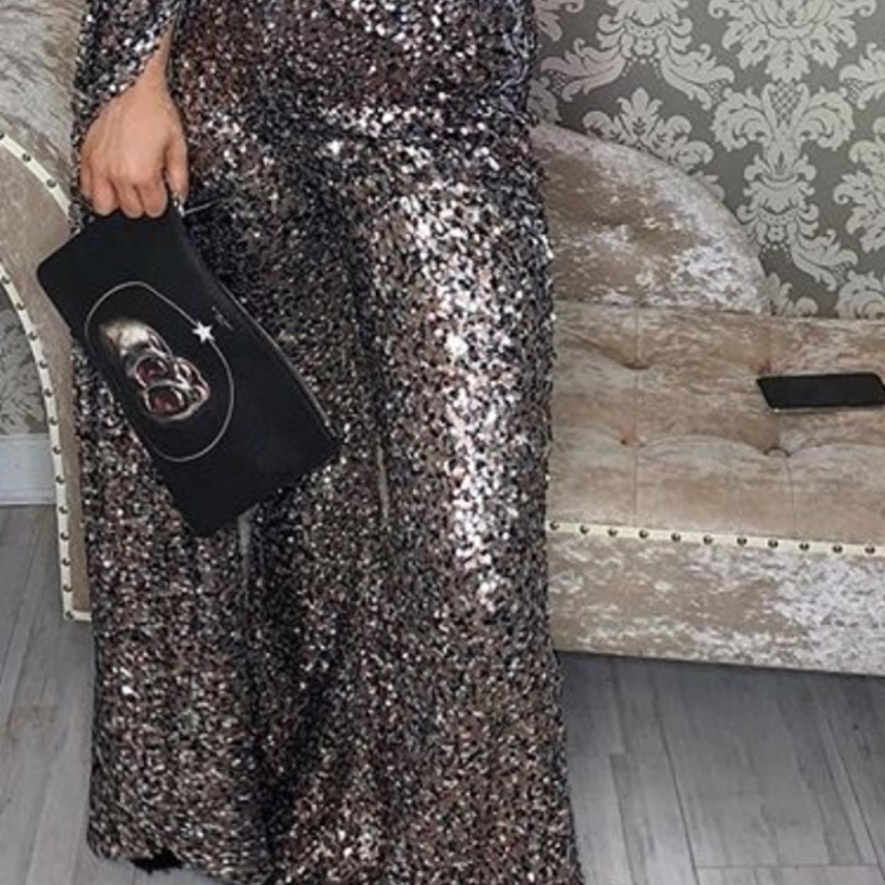 Stunning ASOS 2 piece Silver glitter Sequin Amazing... - Depop