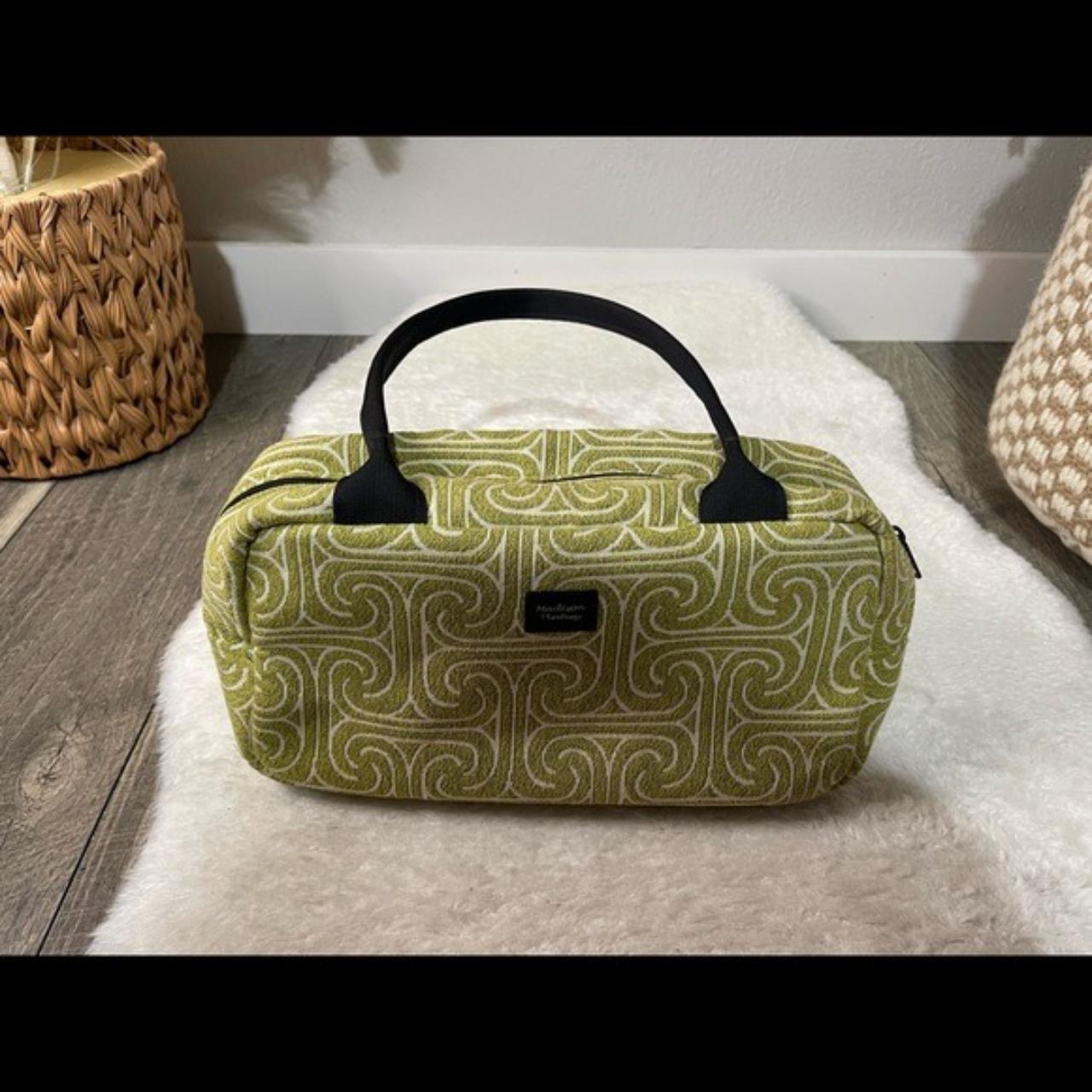 Madison Handbags Green White Patterned Small Bag... - Depop