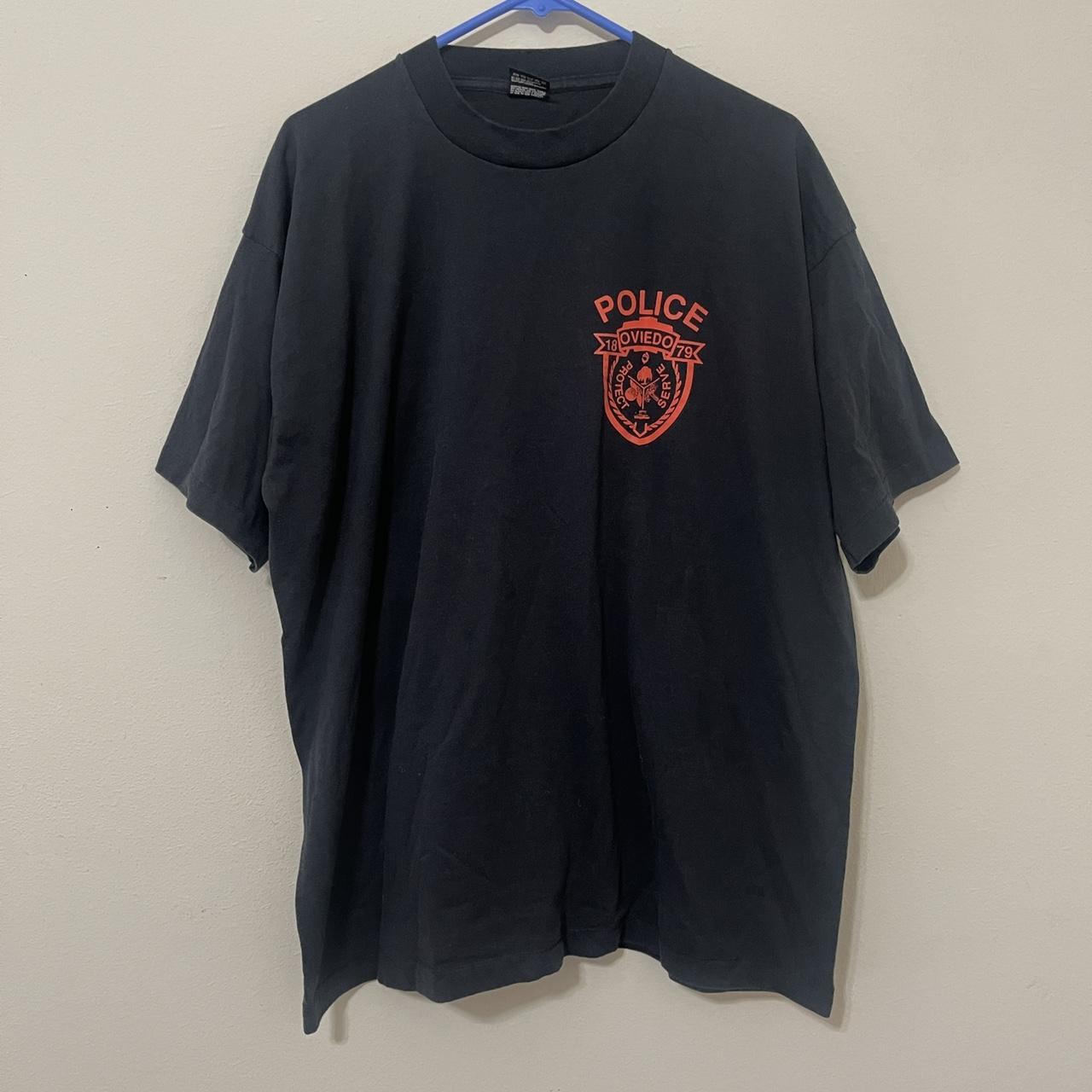 90s Vintage Oviedo Police Tee size XXL (fits like an... - Depop