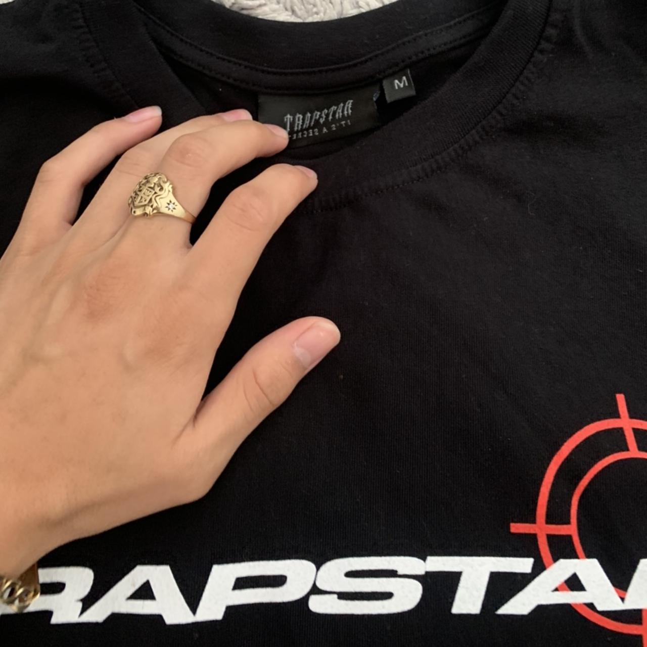 Trapstar Men's Black and Red T-shirt | Depop
