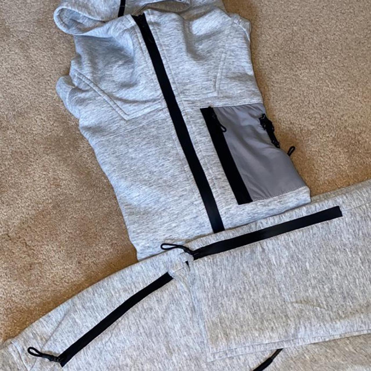 Trapstar tech fleece tracksuit grey T-fleece... - Depop