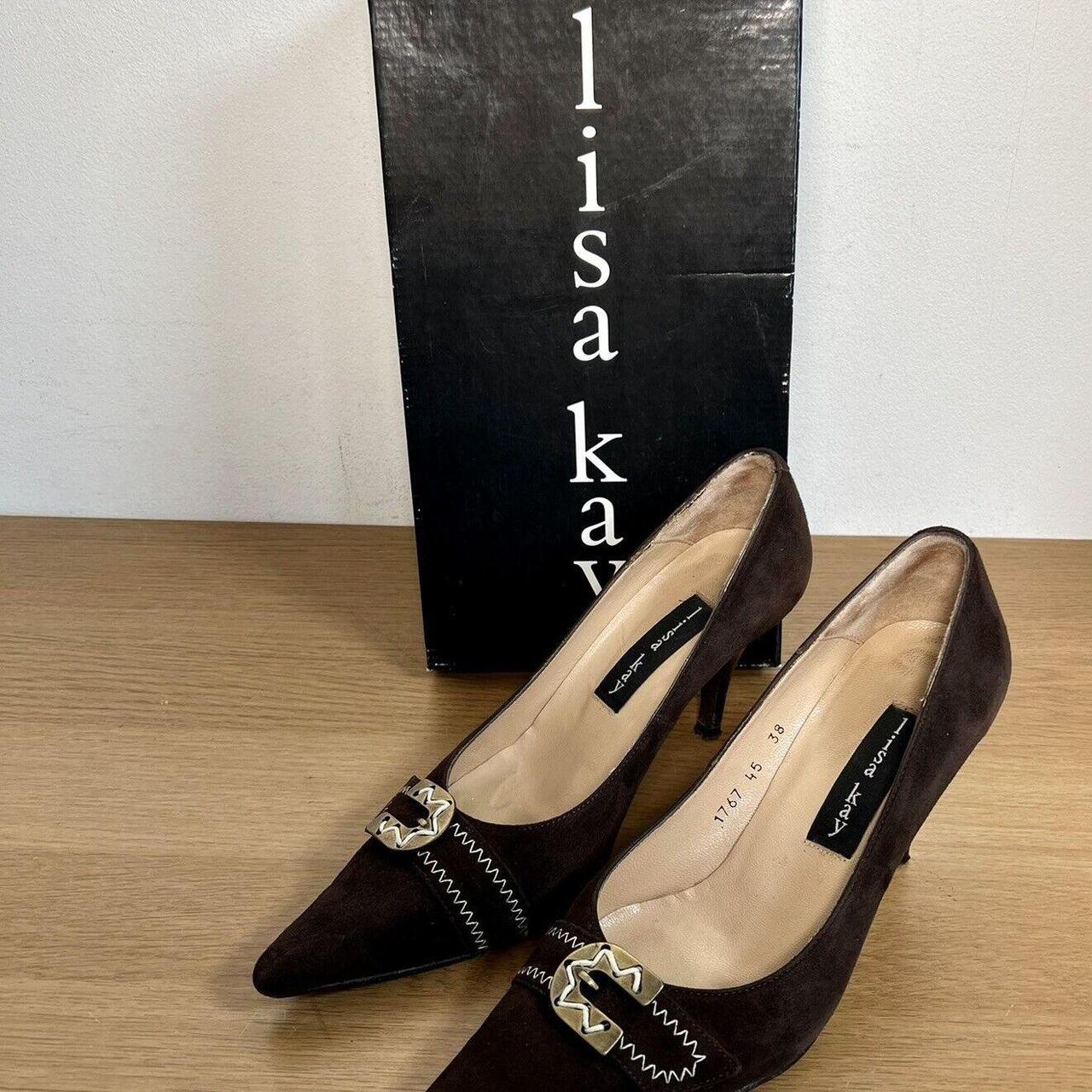 Lisa Kay Brown Suede Shoes Size 5 Stiletto Heel... - Depop