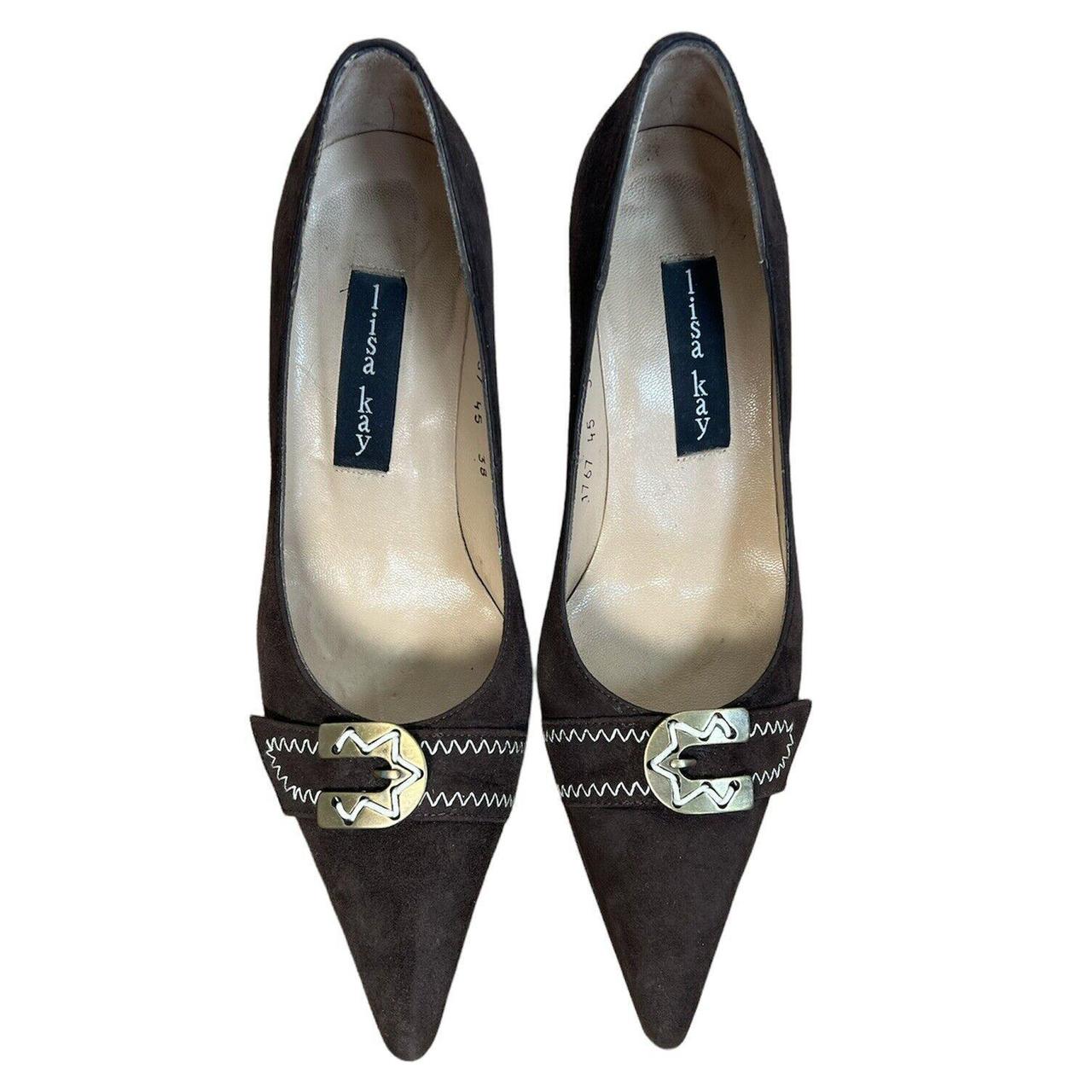 Lisa Kay Brown Suede Shoes Size 5 Stiletto Heel... - Depop