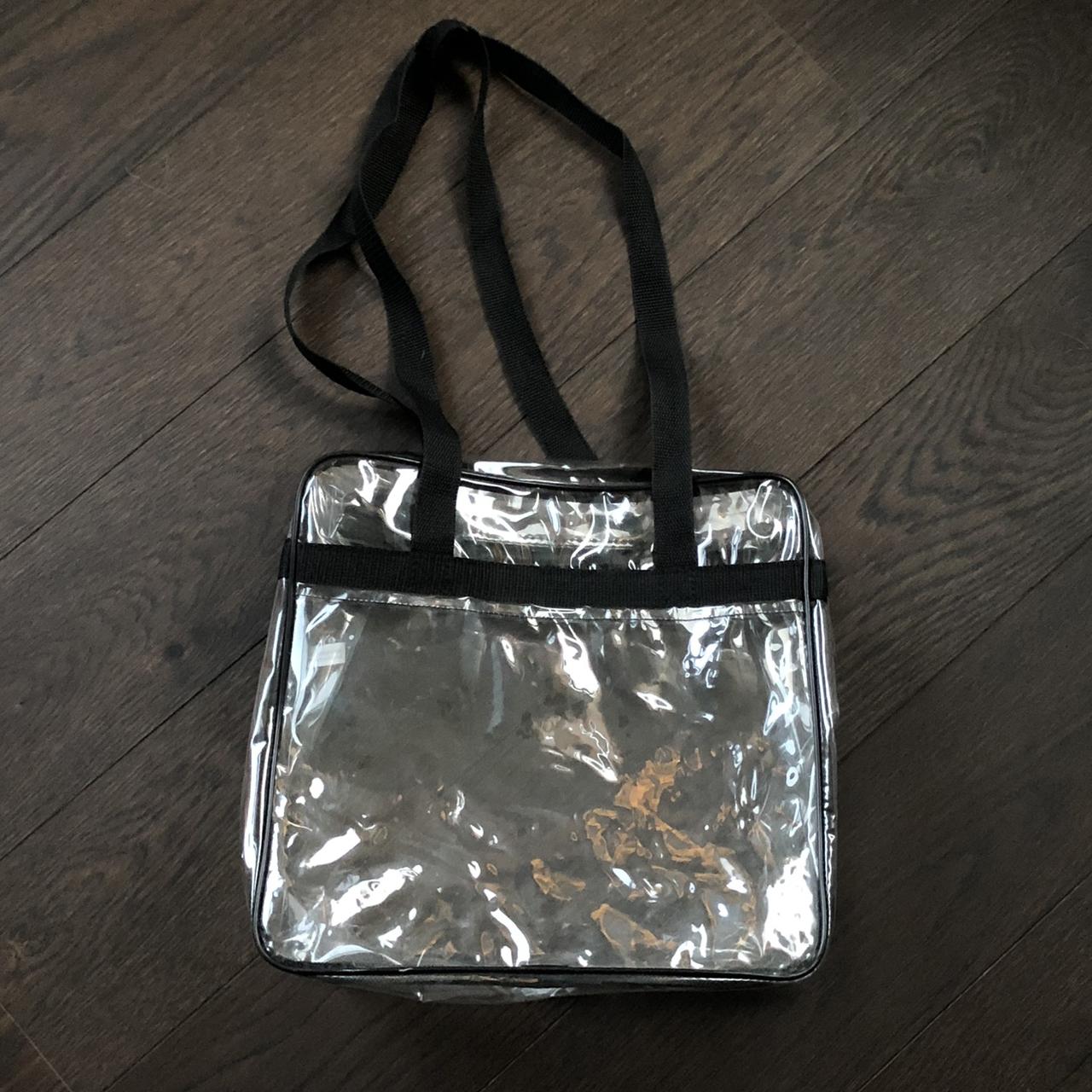 see through tote bag has a front pocket (not... - Depop