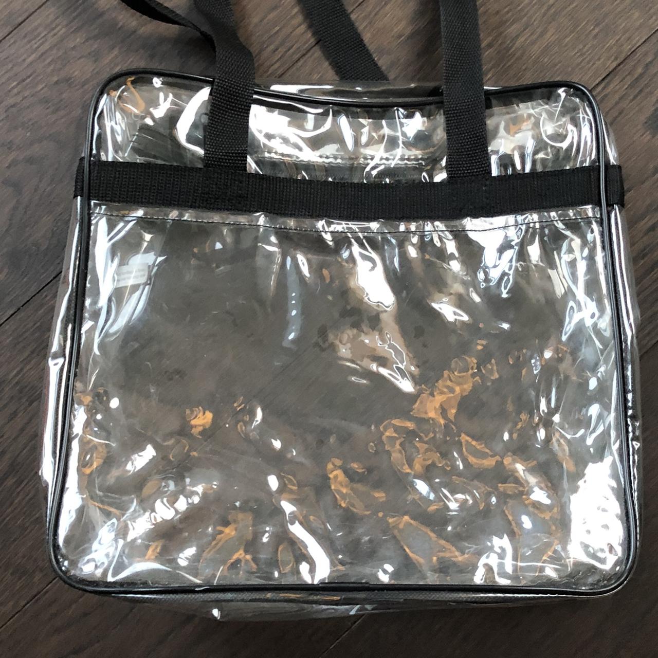 see through tote bag has a front pocket (not... - Depop