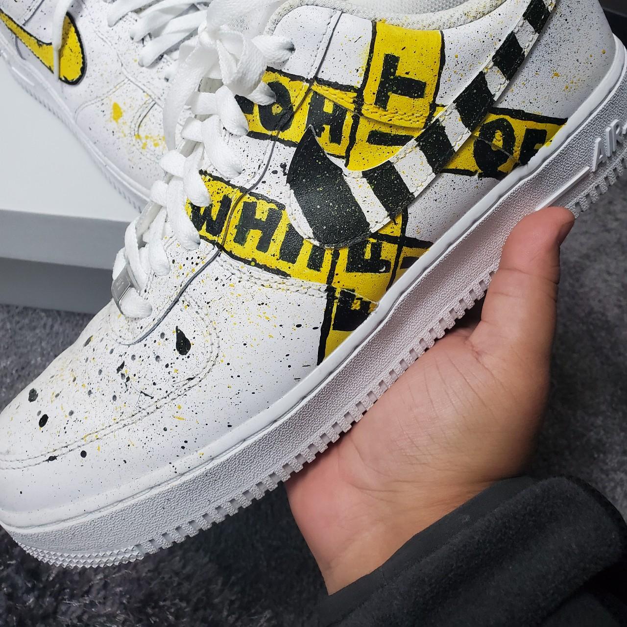 Custom OFF WHITE Air Force 1 Hand Painted Been worn... - Depop