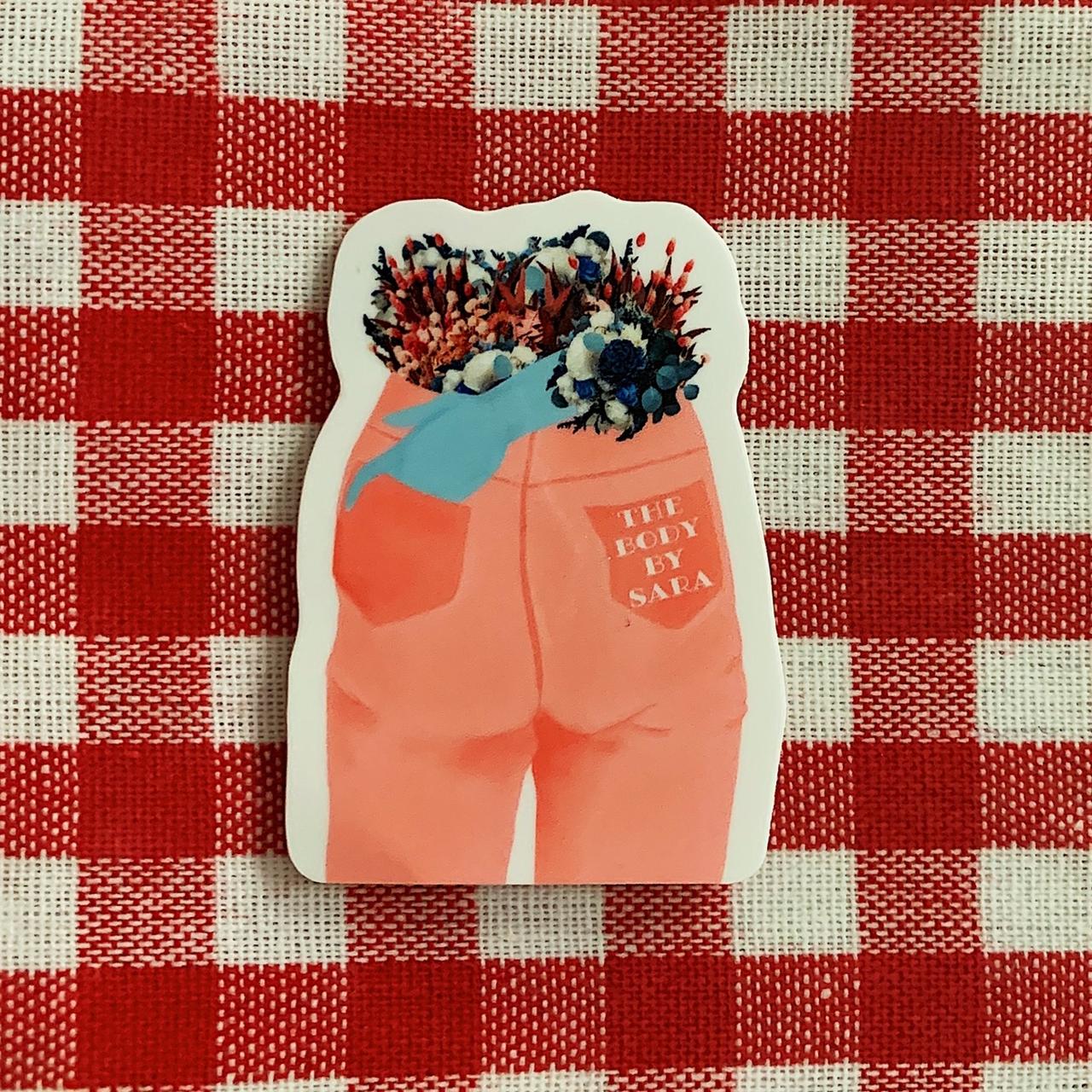 “Pink Denim Booty Sticker” 2” x 2” Stickers for... - Depop