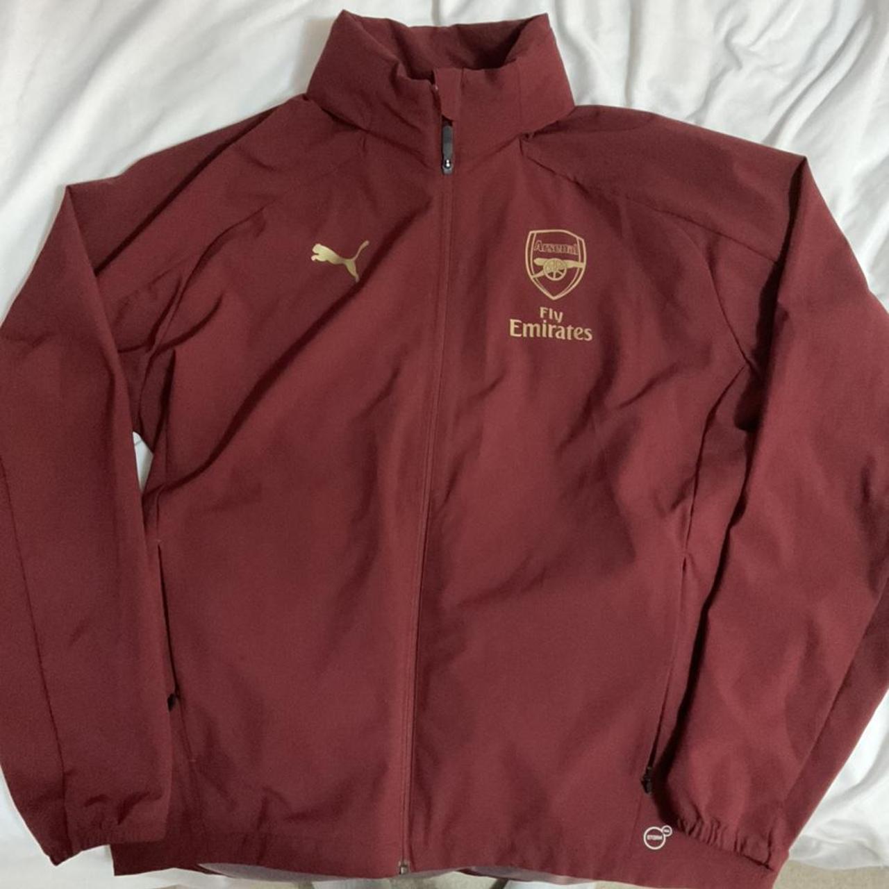 Official Arsenal FC Puma Storm Tracksuit Rain Jacket... - Depop