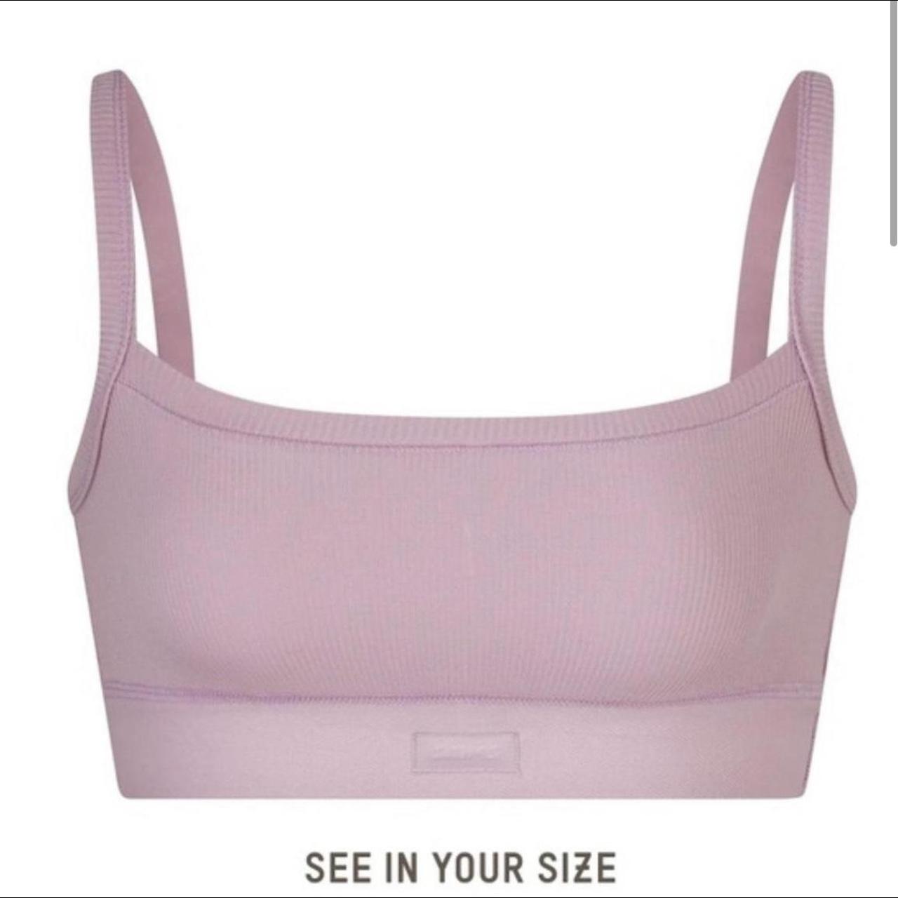 Skims Women's Pink and Cream Top | Depop