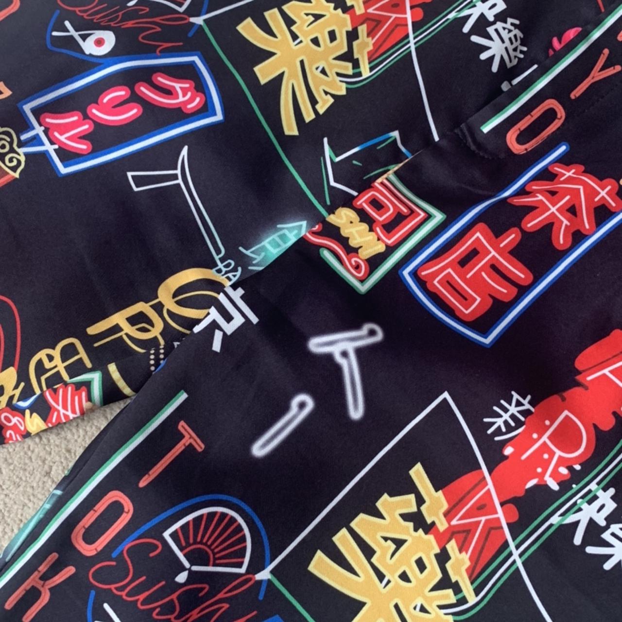 slightly flared shein neon sign japanese lettering... - Depop