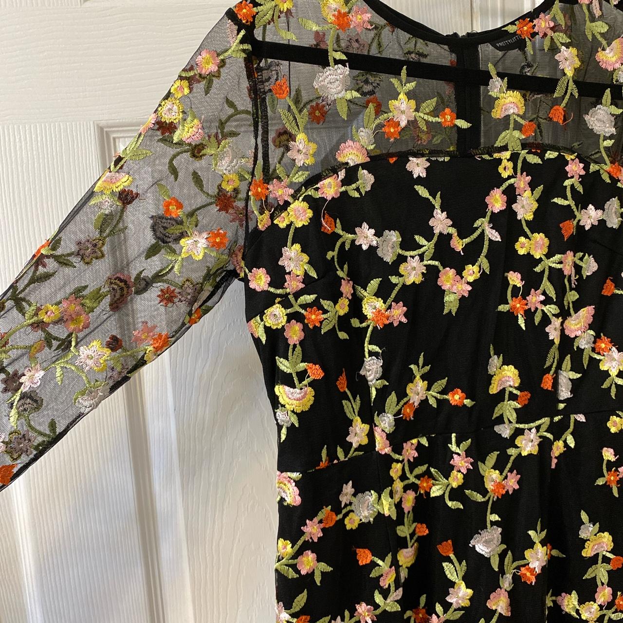 This one is a fav! Black mesh embroidered dress.... - Depop