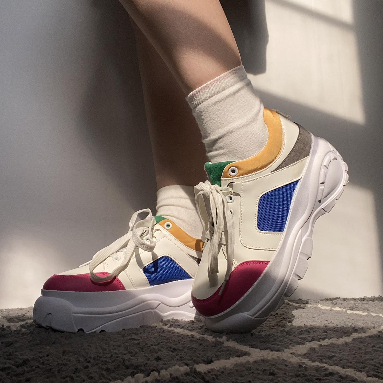Cute color block chunky platforms! 💙💛 ️ These are... - Depop