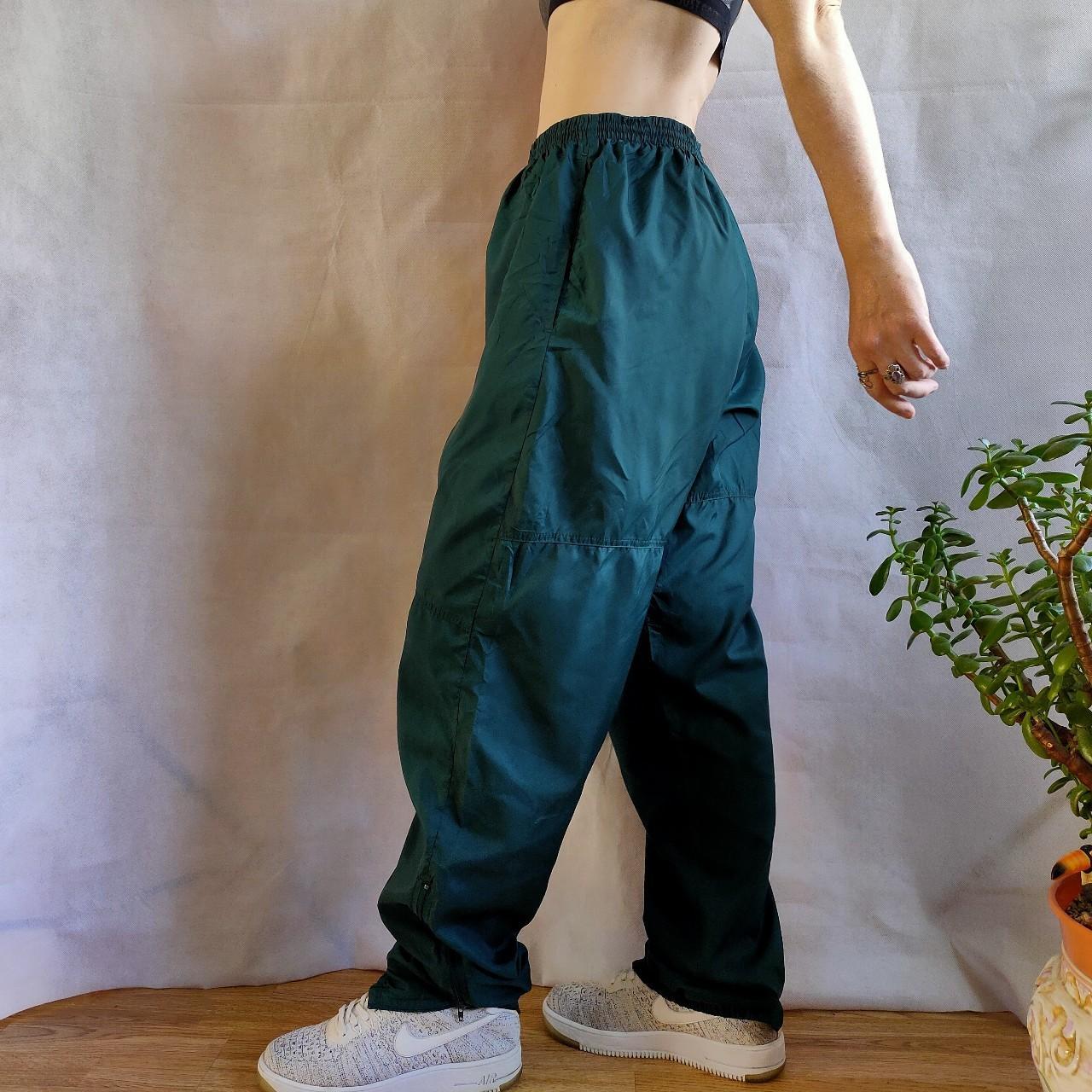 Vintage Nike green loose fit baggy Shell Joggers... | Depop